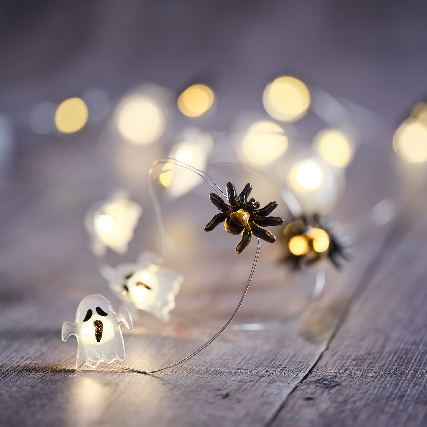 Guirlande Micro LED à Fantômes et Araignées - Décor d'hiver