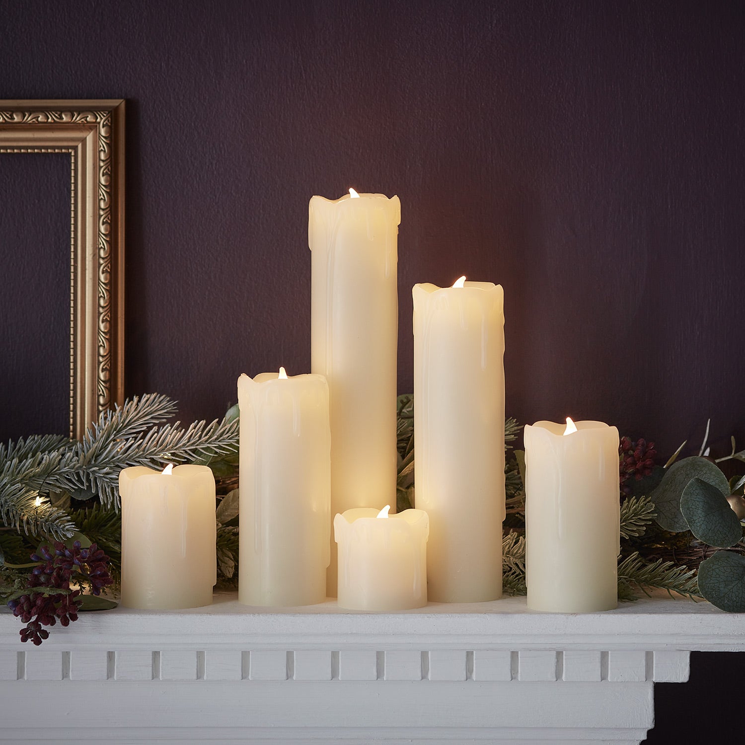 6 Bougies Cierges LED Effet Cire Fondu | Lights4fun.fr